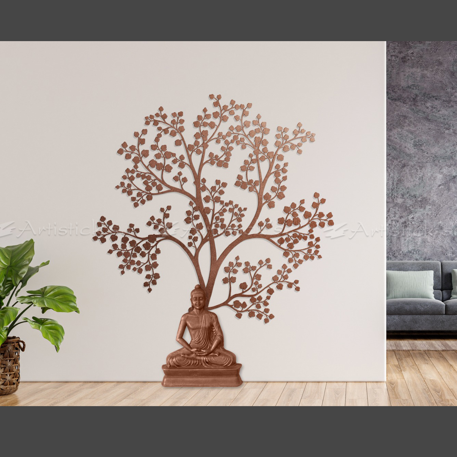 Buddha with Tree Wall Decor Ideas for Home and Office